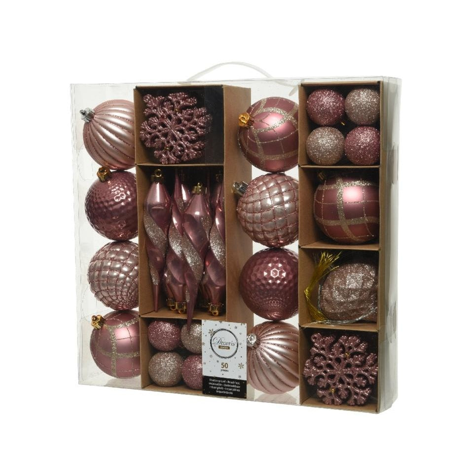 Kaemingk Shatterproof Assorted Designs Bauble (Pack of 50) | Discounts on great Brands