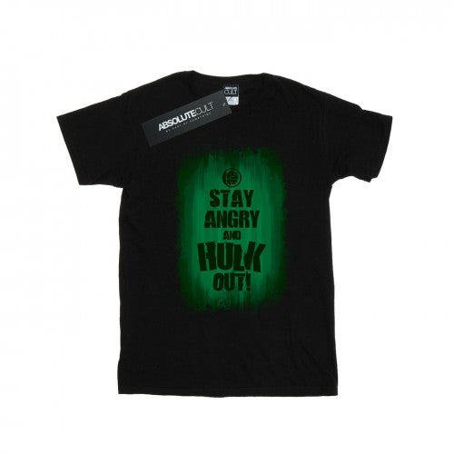 Marvel Womens/Ladies Hulk Stay Angry Cotton Boyfriend T-Shirt ...