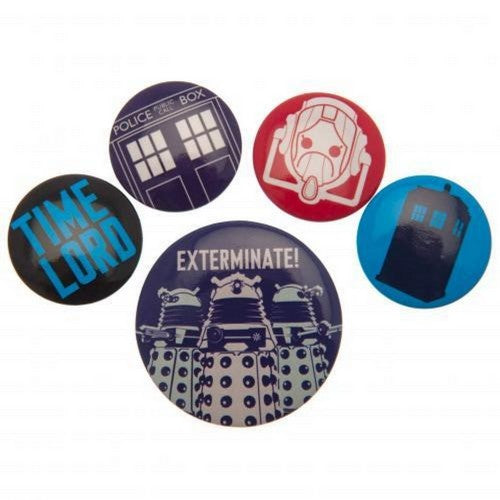 Doctor Who Badge Set (Pack of 5) – Universal Textiles