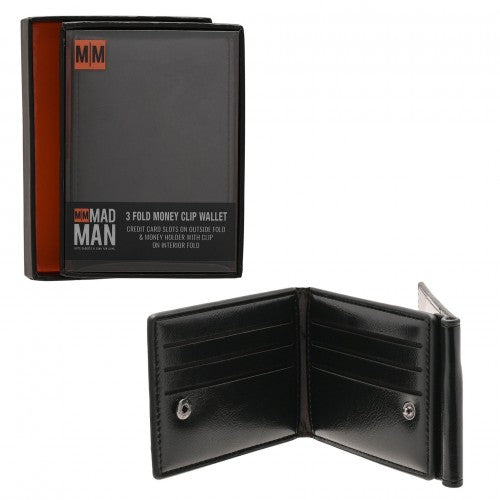 Mad Man Black 3 Fold Money Clip Wallet – Universal Textiles