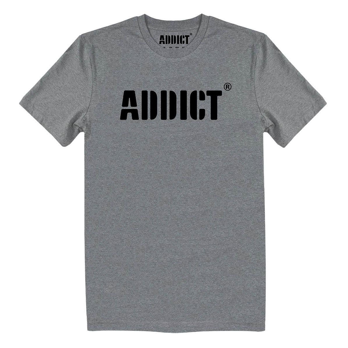 Addict Unisex Adult Stencil Logo T-Shirt | Discounts on great Brands