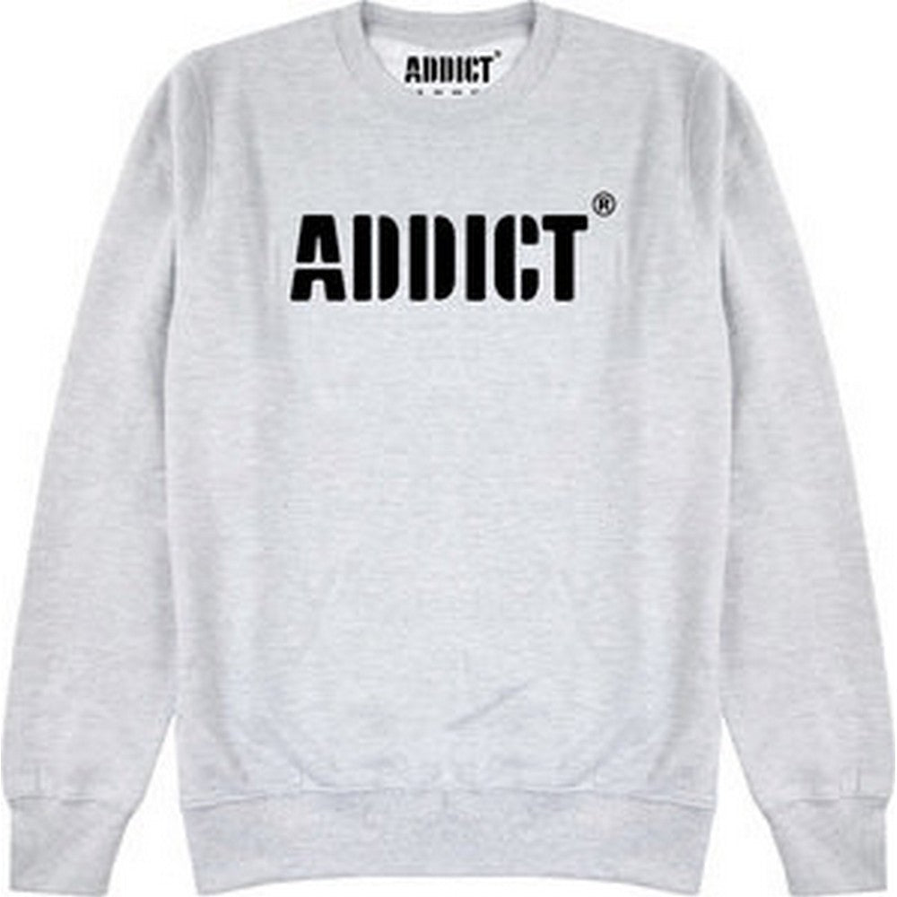 Addict Unisex Adult Stencil Logo Sweatshirt | Discounts on great Brands