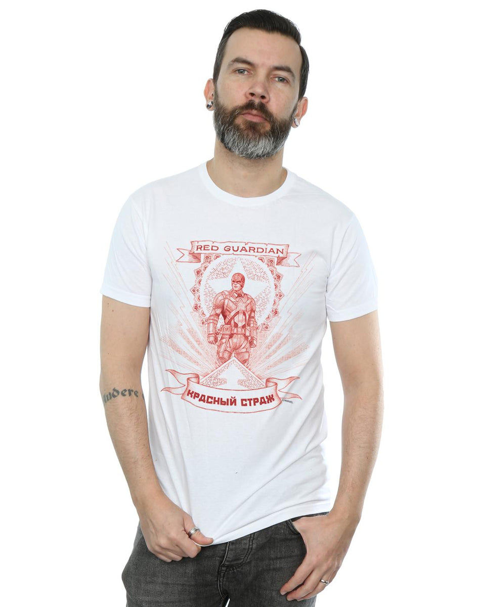 Marvel Mens Black Widow Movie Red Guardian Propaganda T-Shirt ...
