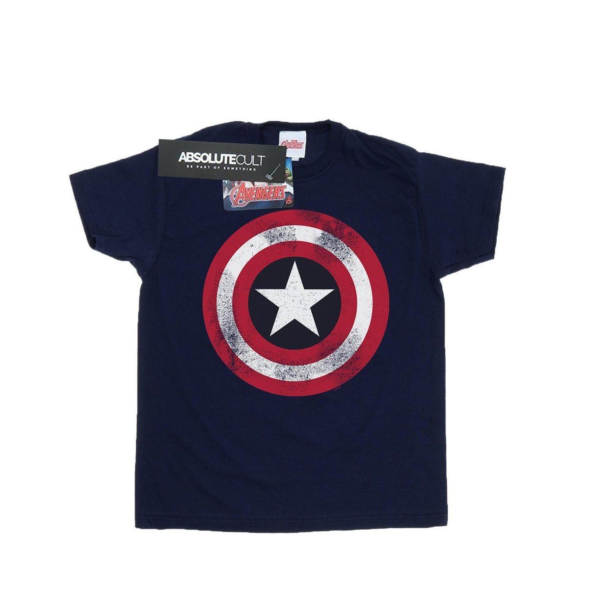 Marvel Mens Captain America Distressed Shield T-Shirt | Discounts on ...
