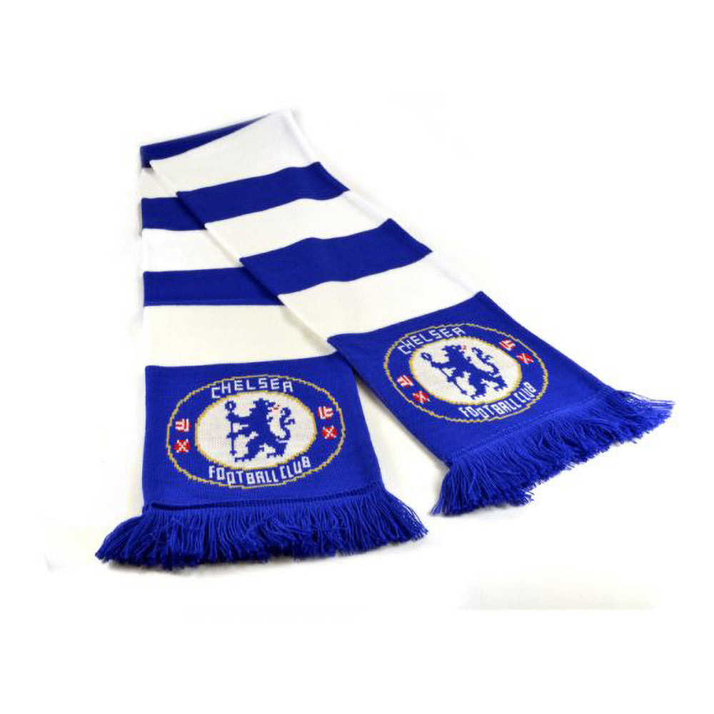 Chelsea FC Official Football Jacquard Bar Scarf One Size / Blue-White ...