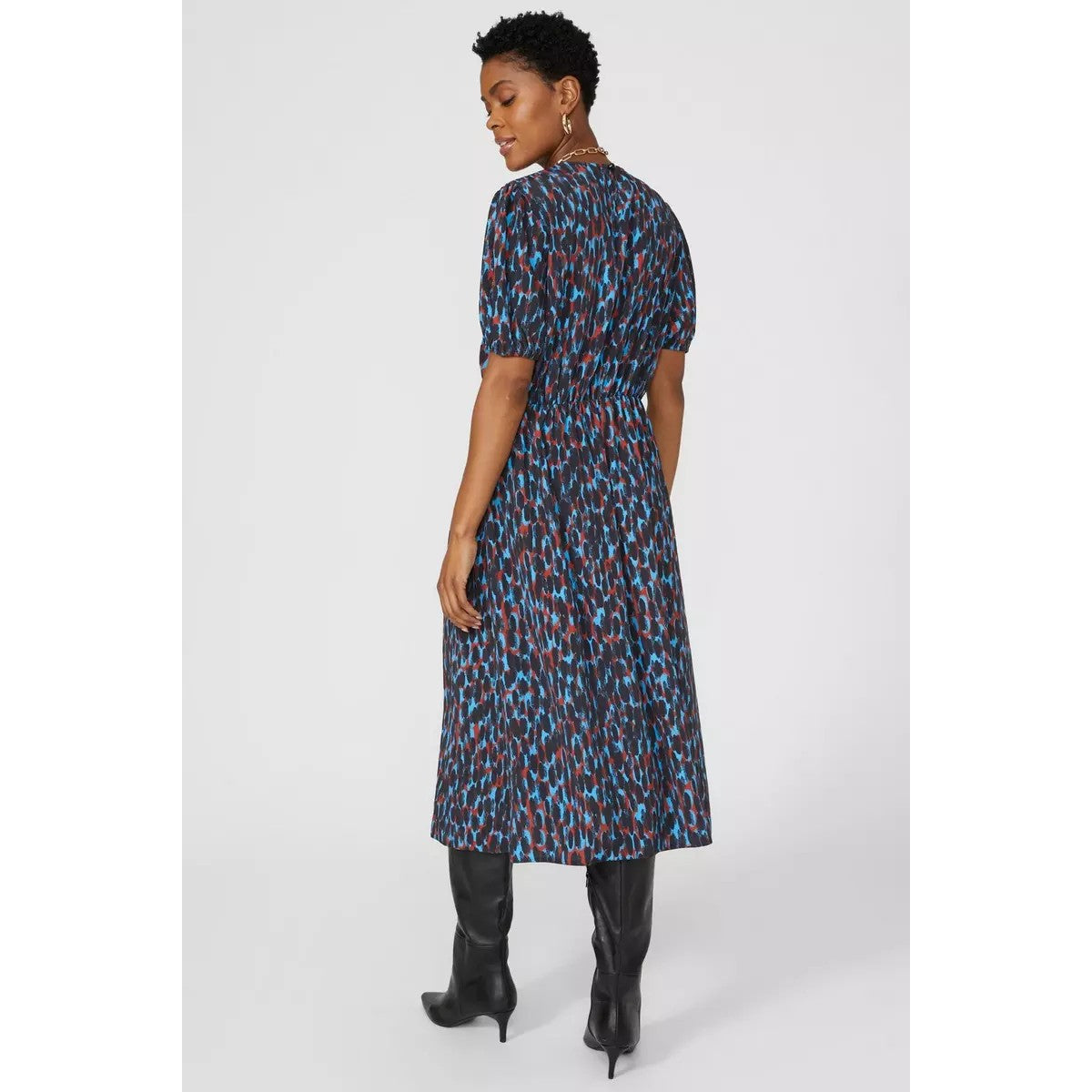 Principles Womens/Ladies Petite Animal Print Puffed Midi Dress ...