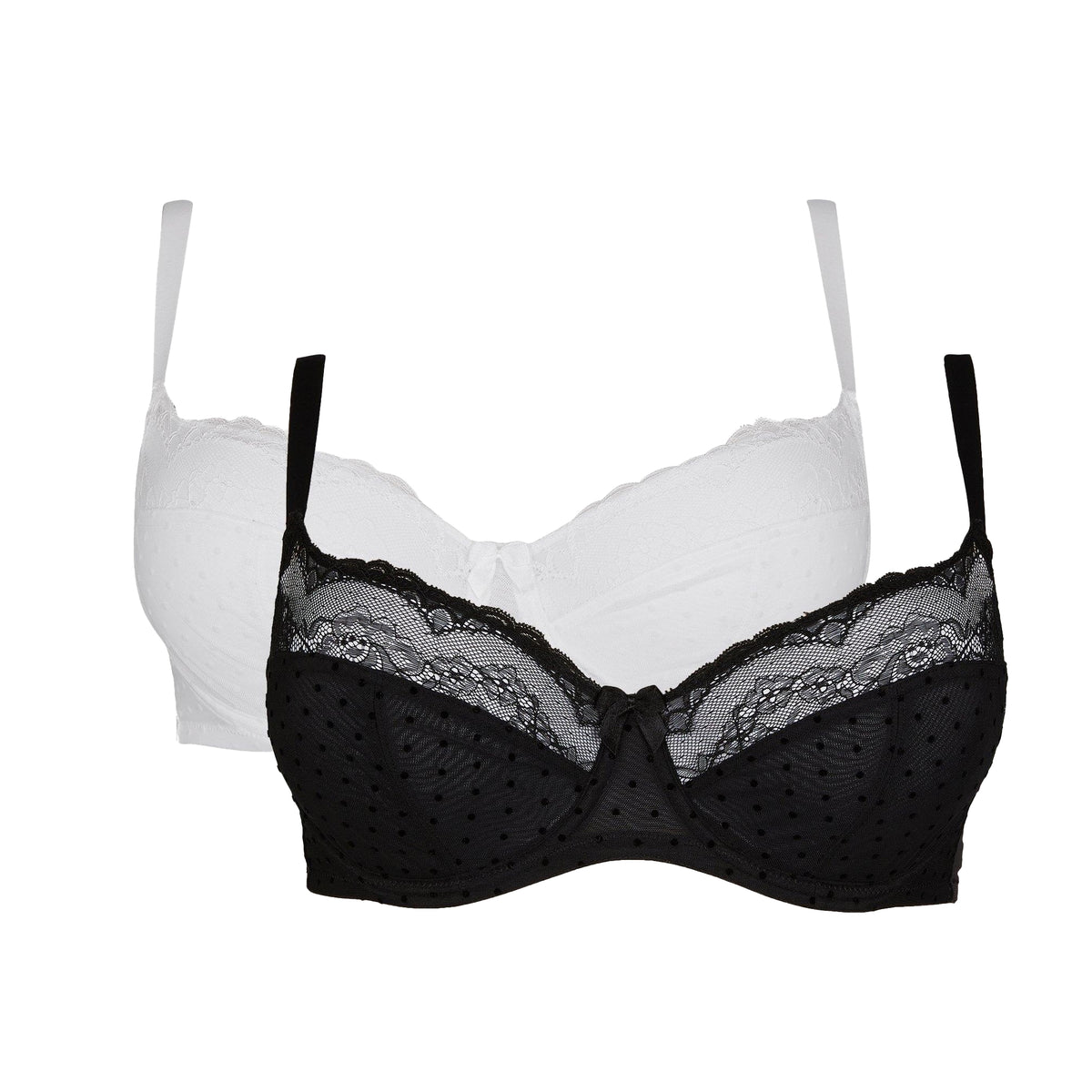 Gorgeous Womens/Ladies Flock Spot Non-Padded Bra (Pack of 2 ...