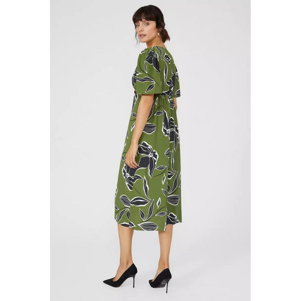 Principles Womens/Ladies Printed V Neck Flutter Midi Dress | Discounts ...