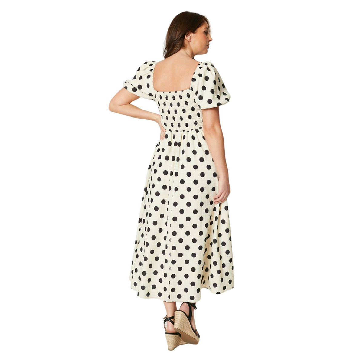 Principles Womens/Ladies Spotted Puff Sleeve Midi Dress | Discounts on ...