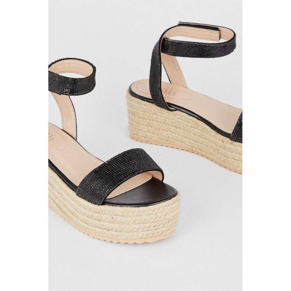 Faith Womens/Ladies Hazel Diamante Platform Sandals | Discounts on ...