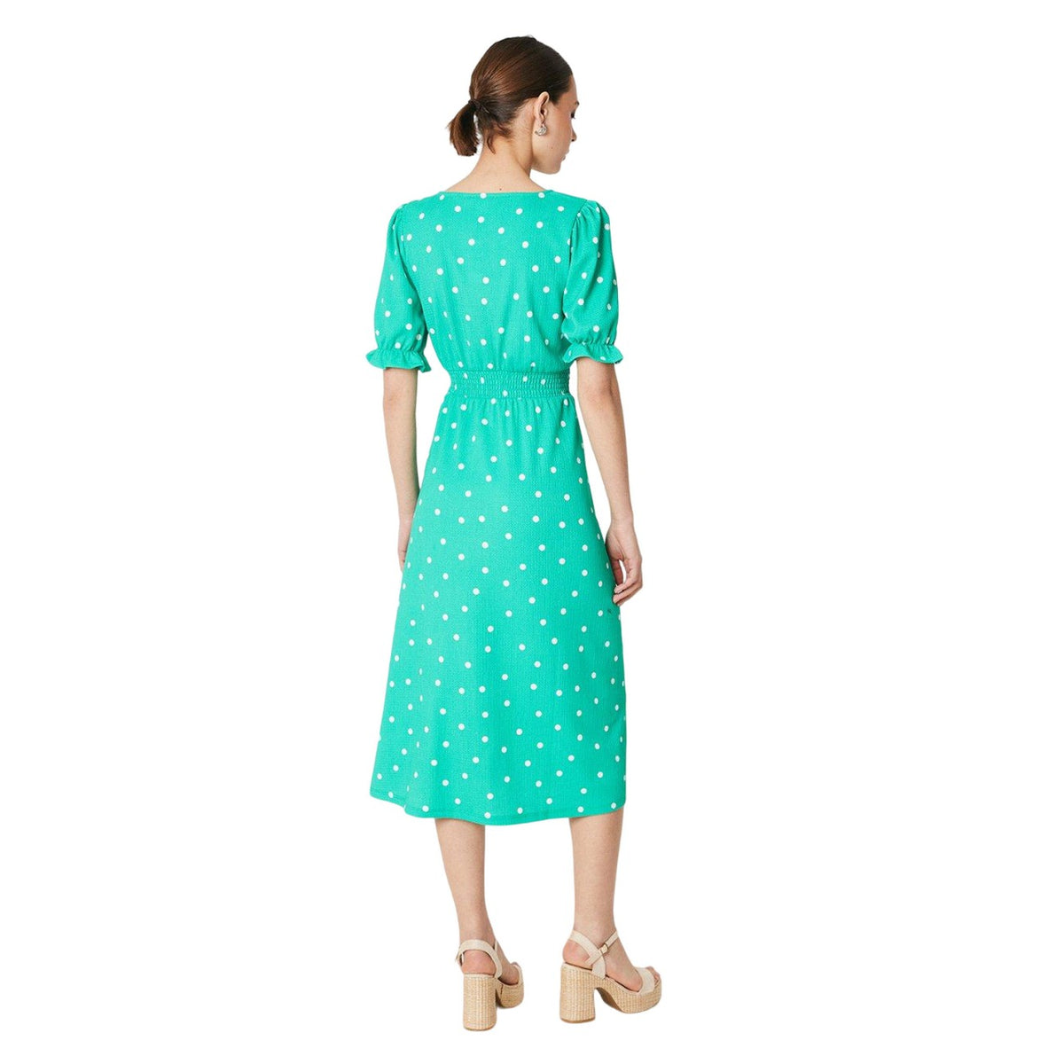 Dorothy Perkins Womens/Ladies Spotted Shirred Waist Midi Dress ...