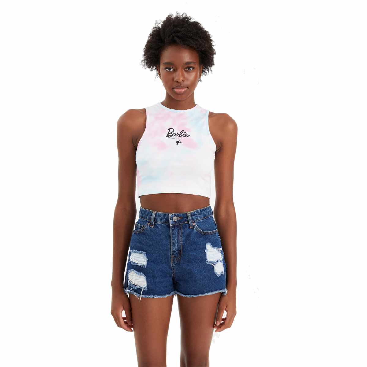 OnePointFiveC Womens/Ladies Barbie Logo Crop Top | Discounts on great ...