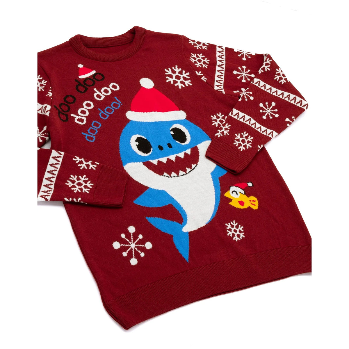Baby Shark Mens Daddy Shark Knitted Christmas Jumper S / Maroon ...