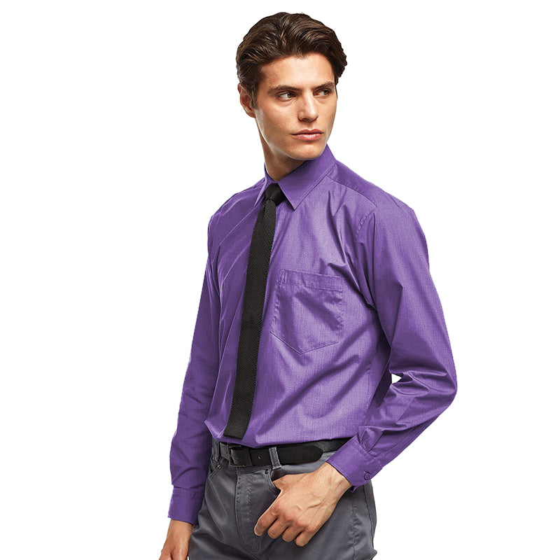 Premier Mens Premier Poplin Long-Sleeved Formal Shirt PR200 – Universal ...