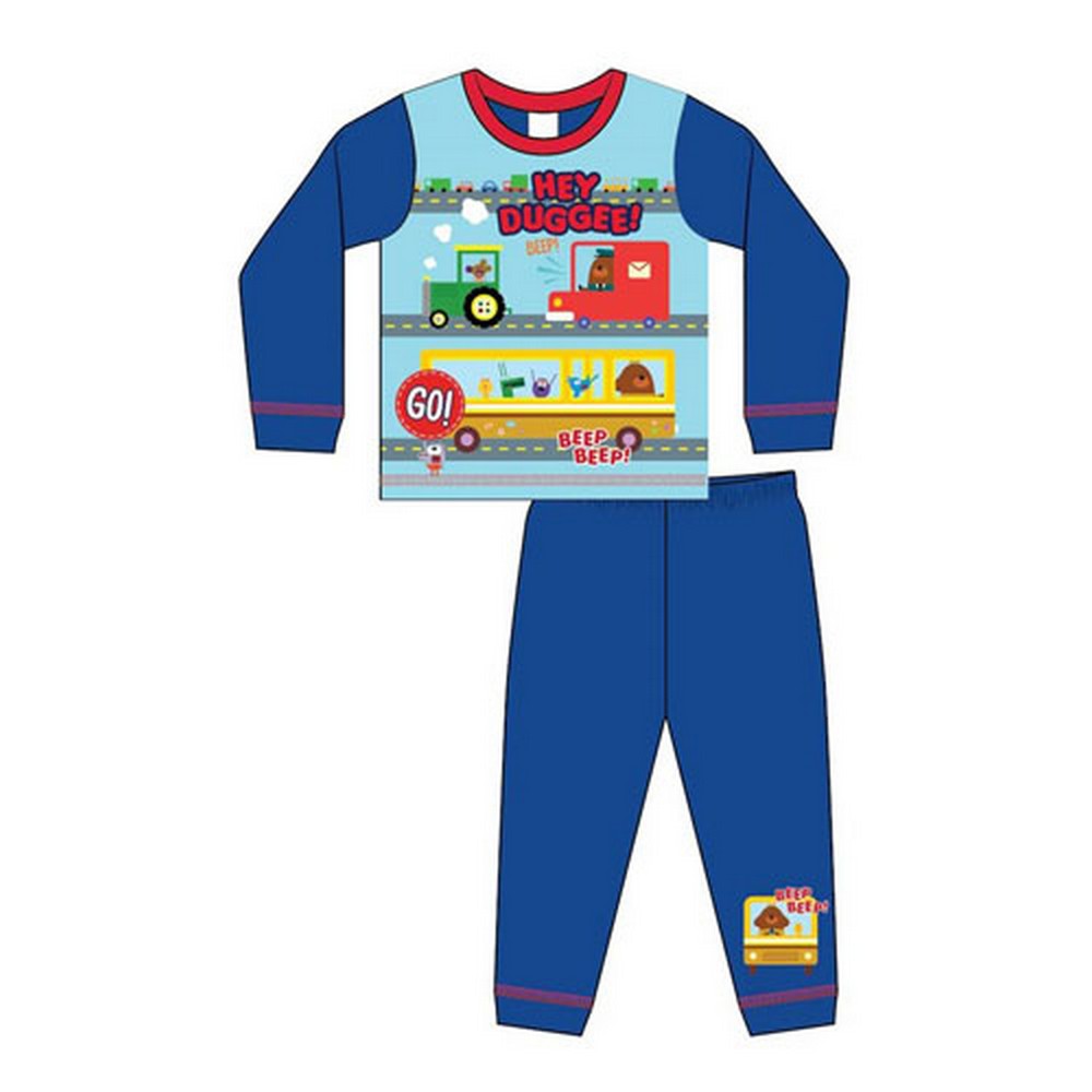 Hey Duggee Boys Characters Long Pyjama Set 4-5 Years / Sky Blue-Navy ...