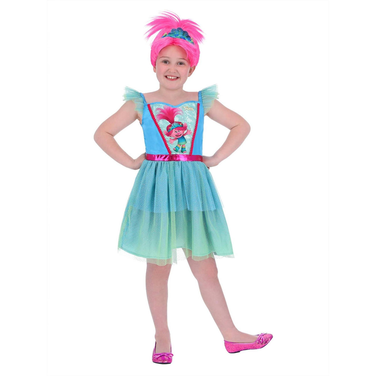 Trolls Band Together Girls Poppy Costume Dress | Discounts on great Brands
