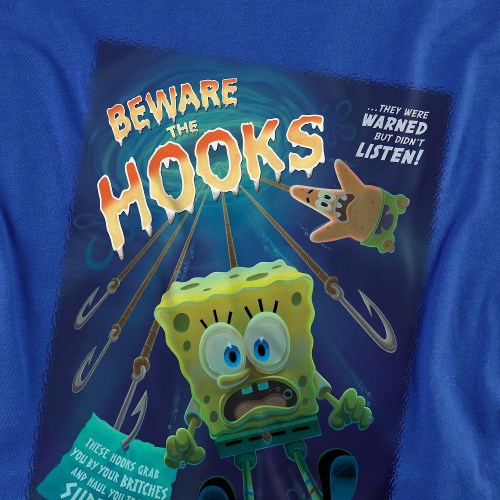 SpongeBob SquarePants Unisex Adult Beware The Hooks T-Shirt | Discounts ...