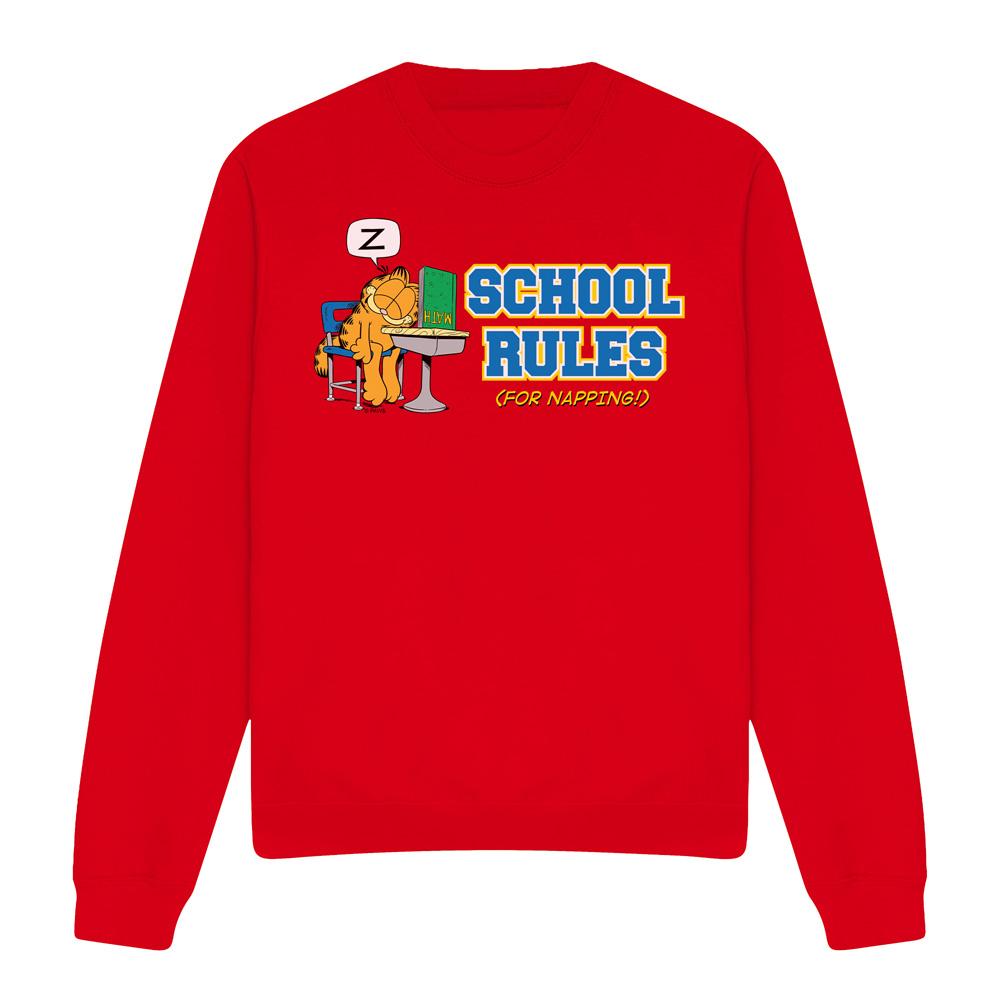 Garfield Unisex Adult School Rules Sweatshirt | Discounts on great Brands