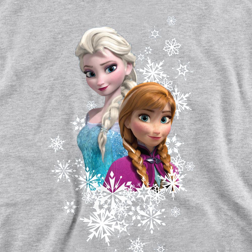 Frozen Childrens/Kids Elsa & Anna Snowflake Portrait Heather Pullover
