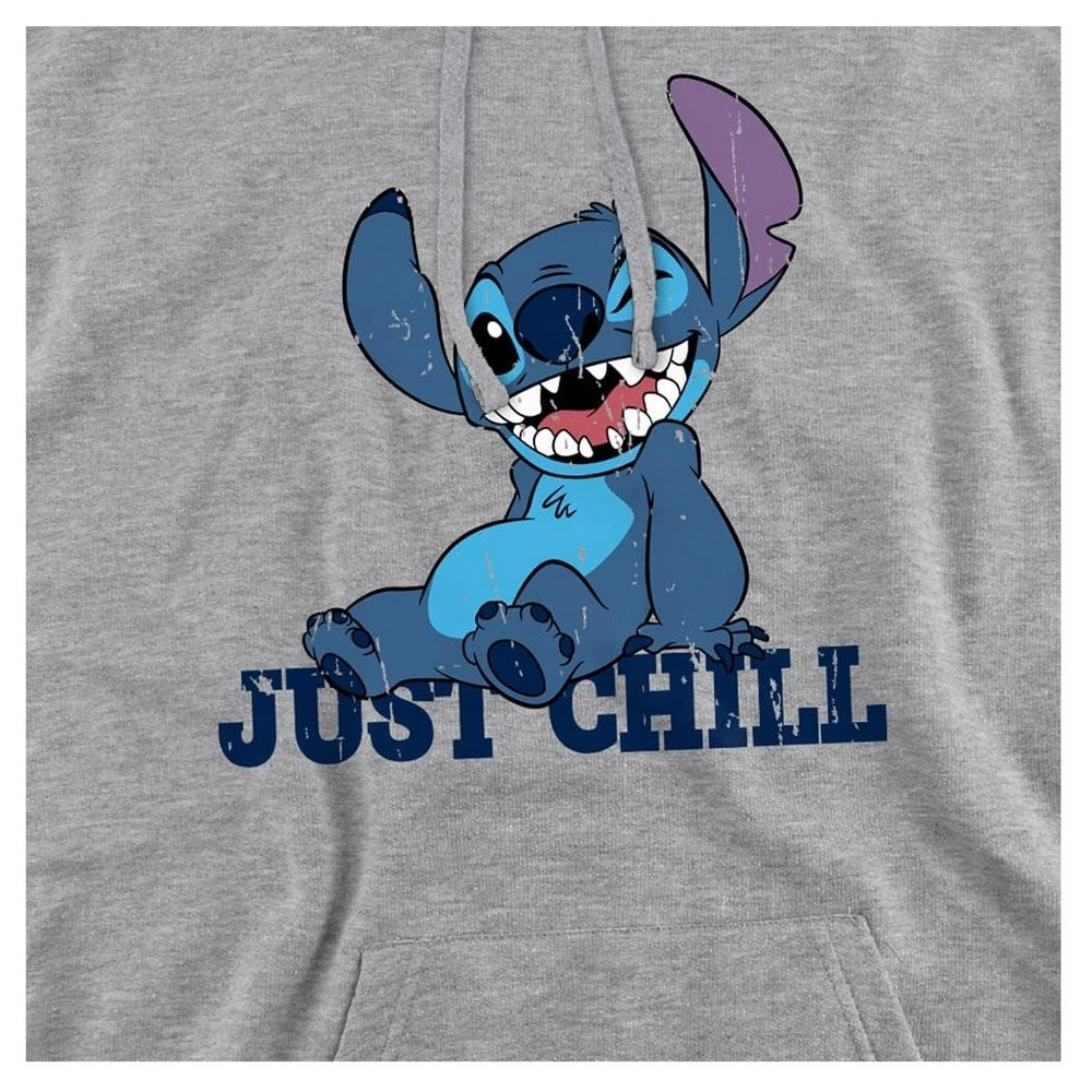 Lilo & Stitch Mens Just Chill Stitch Heather Hoodie | Discounts on ...