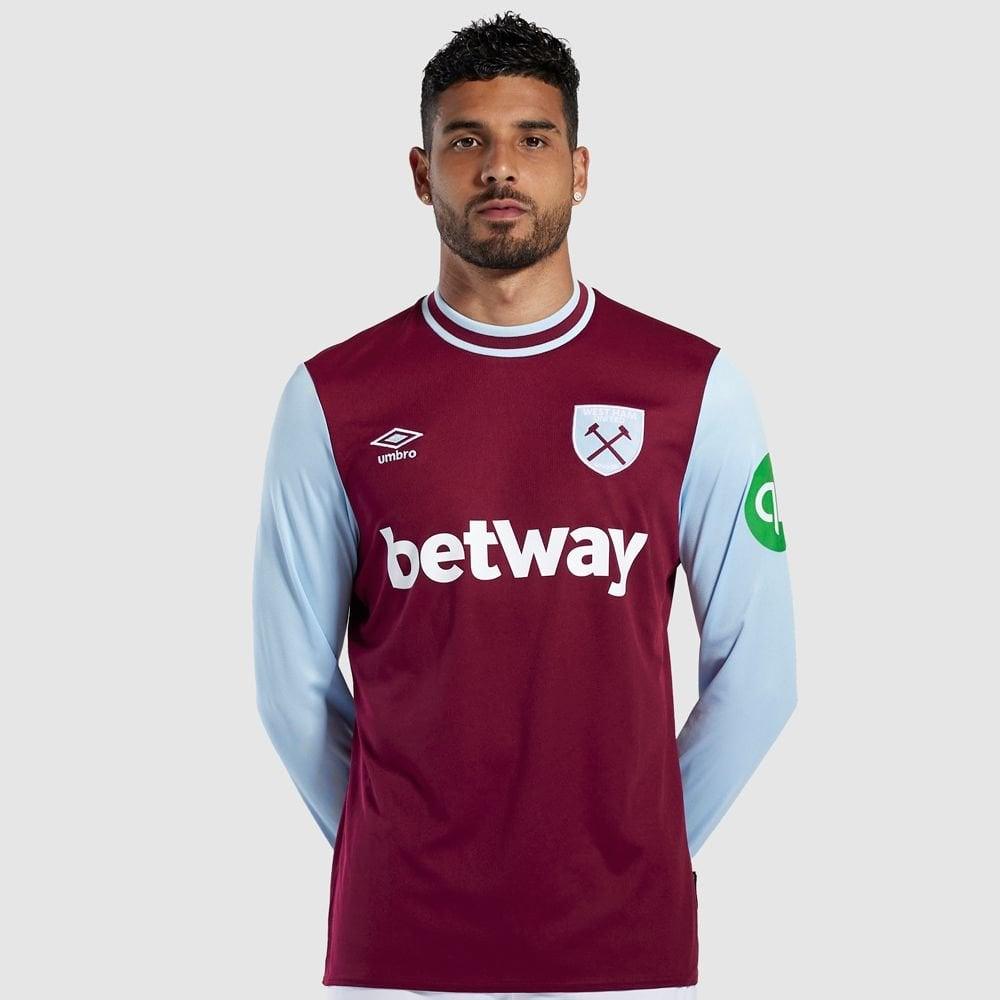 Umbro Mens 24/25 West Ham United FC Long-Sleeved Home Jersey ...