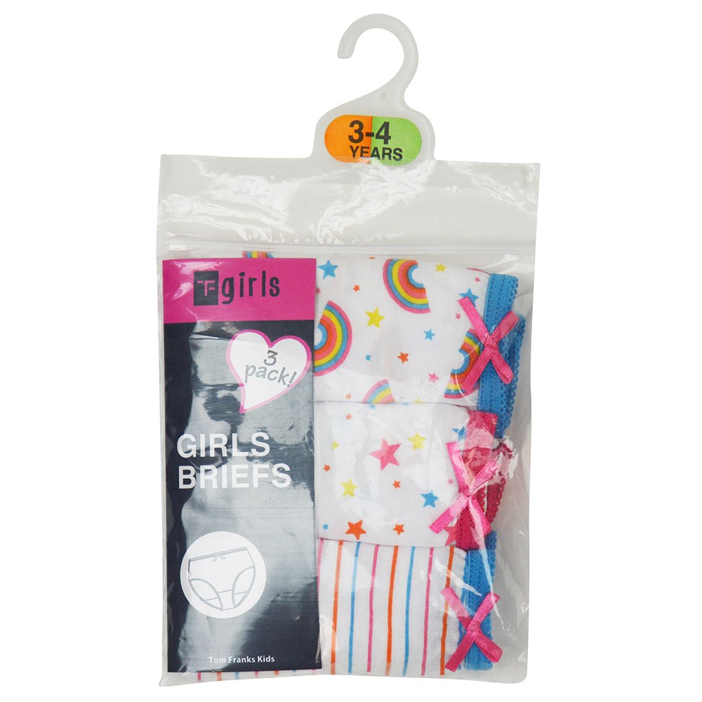 Tom Franks Kids Girls Rainbow Print Briefs (Pack Of 3) | Discounts on ...