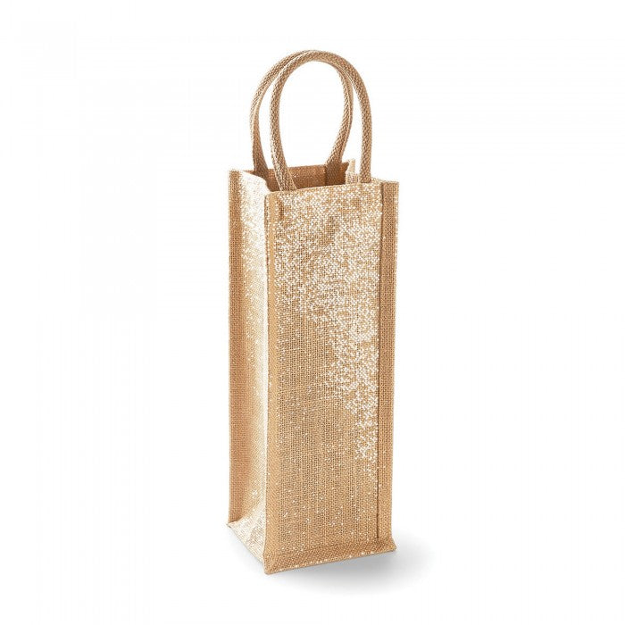 Westford Mill Metallic Shimmer Jute Bottle Gift Bag W433 WM433