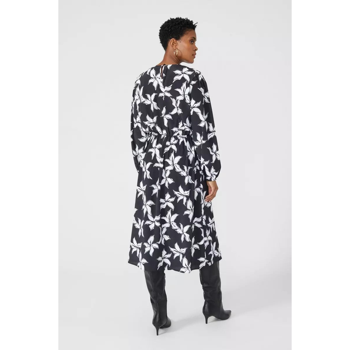 Principles Womens/Ladies Floral Pleated Long-Sleeved Midi Dress ...