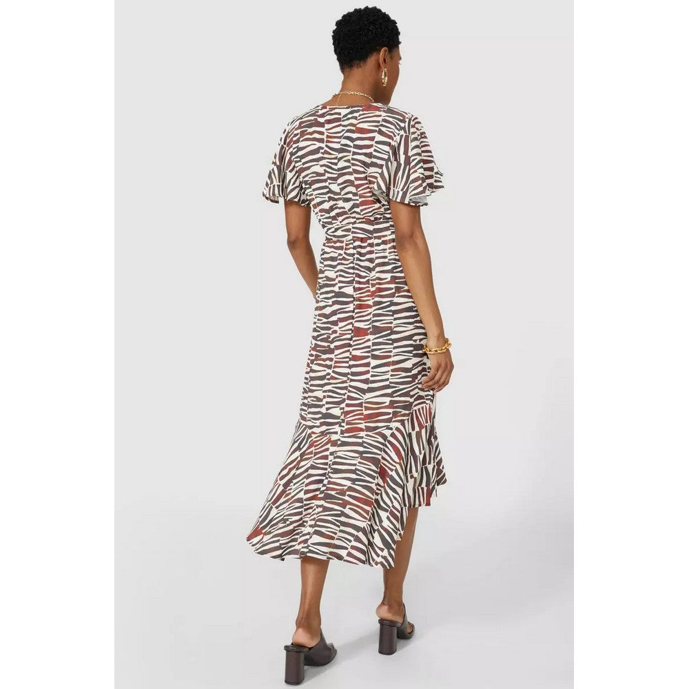 Principles Womens/Ladies Abstract Wrap Flutter Midi Dress 10 UK / Brown ...