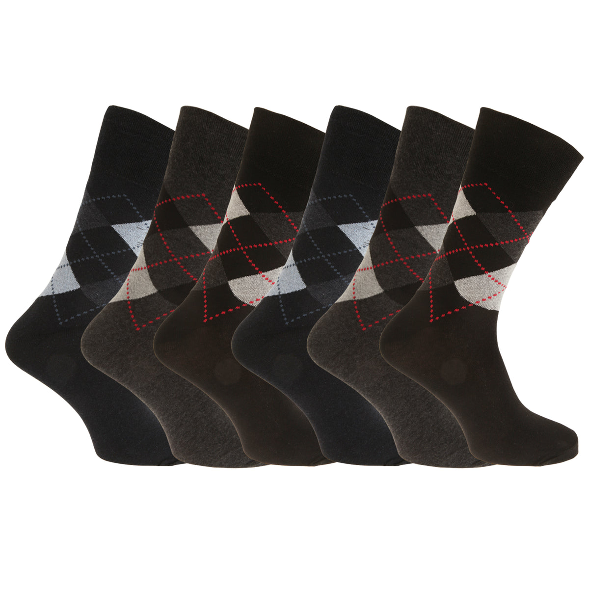 Aler Mens Non Elastic Argyle Calf Socks (6 Pairs) | Discounts on Great ...
