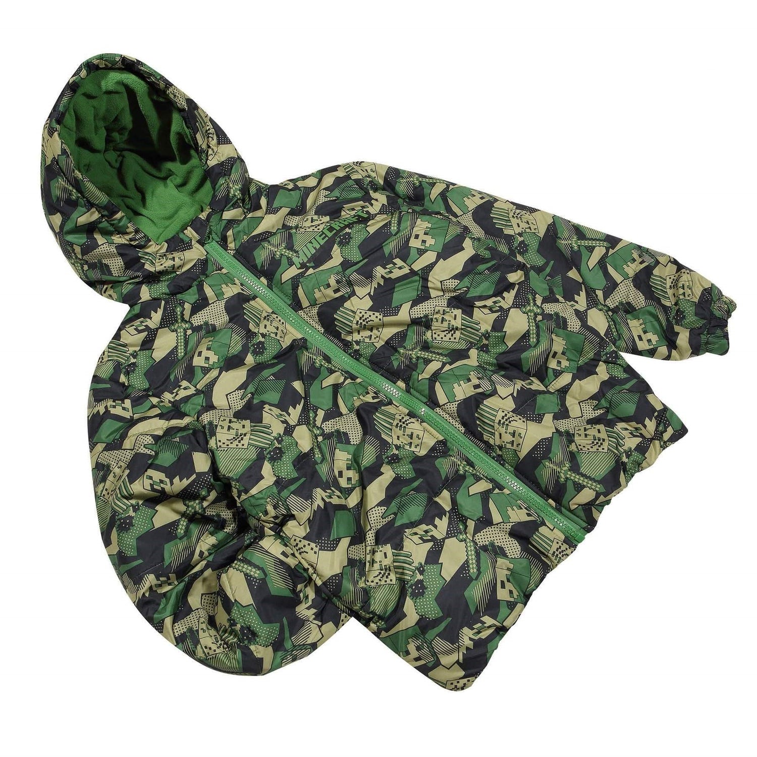 Minecraft Boys Camo Logo AOP Puffer Jacket | Discounts on great Brands